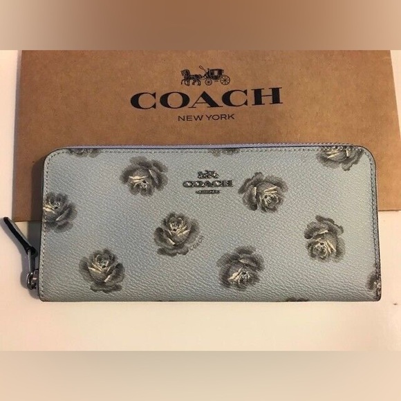 Coach | Bags | Coach Accordion Zip Flower Print Wallet 8 X 4 | Poshmark